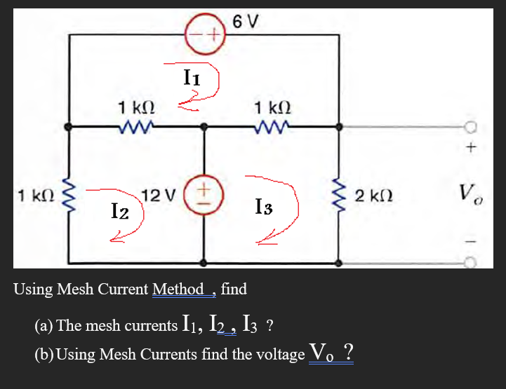 Solved Using Mesh Current Method, find (a) The mesh currents | Chegg.com