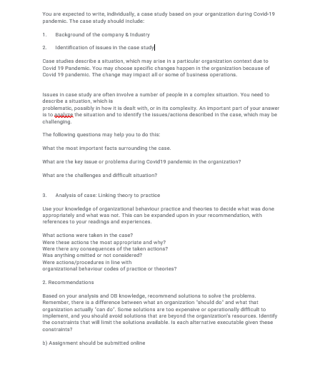 Solved You are expected to write, individually a case study | Chegg.com