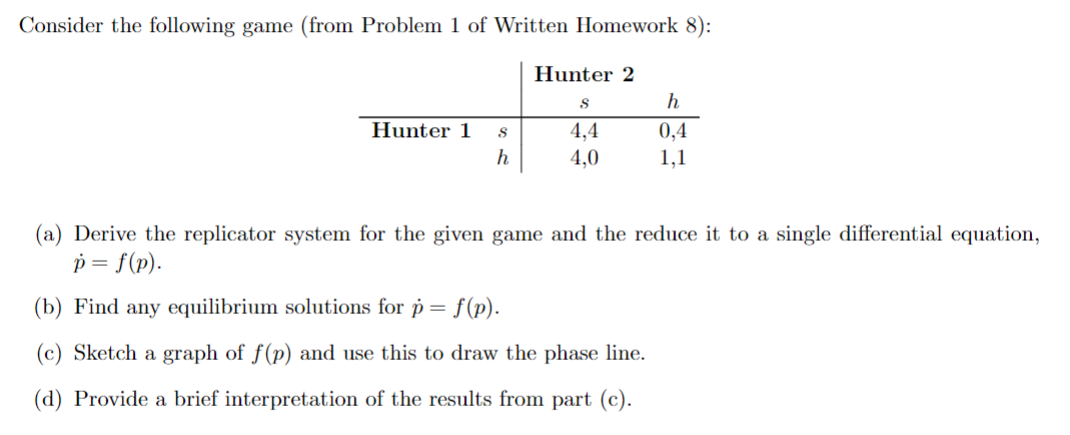 Solved Consider the following game (from Problem 1 ﻿of | Chegg.com