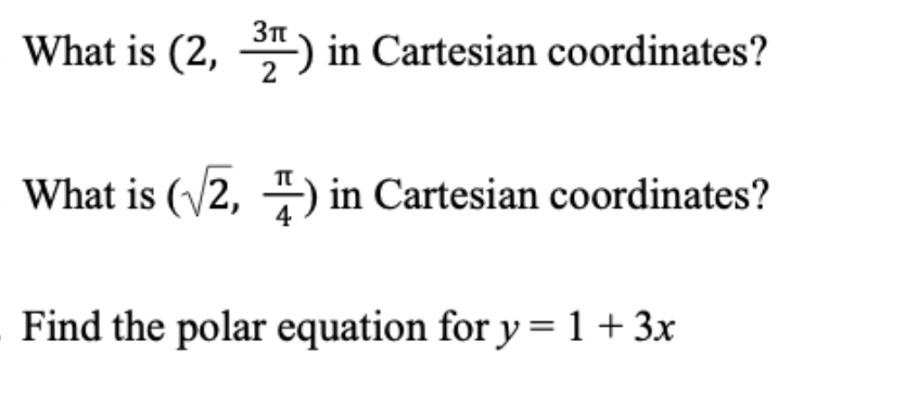 Solved What is (2,23π) in Cartesian coordinates? What is | Chegg.com