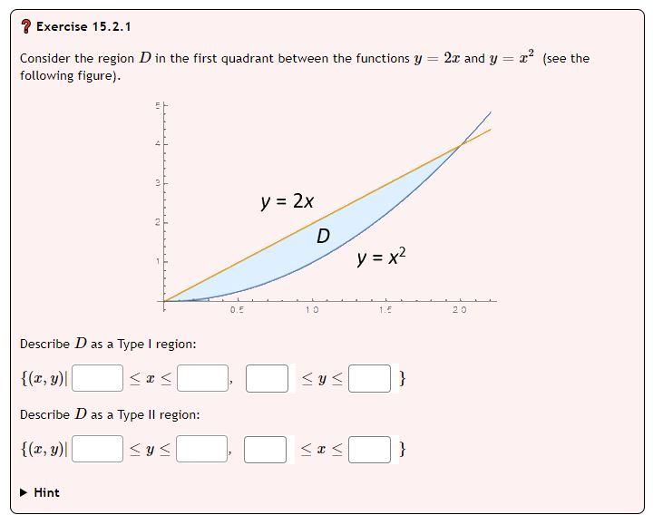 Solved Consider the region D in the first quadrant between | Chegg.com