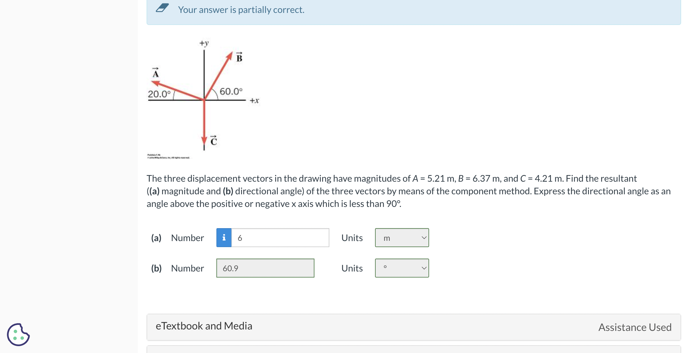Solved The Three Displacement Vectors In The Drawing Have