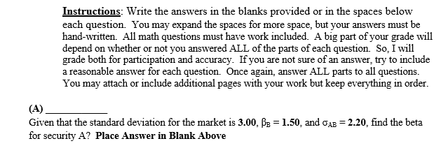 Solved Instructions: Write the answers in the blanks | Chegg.com