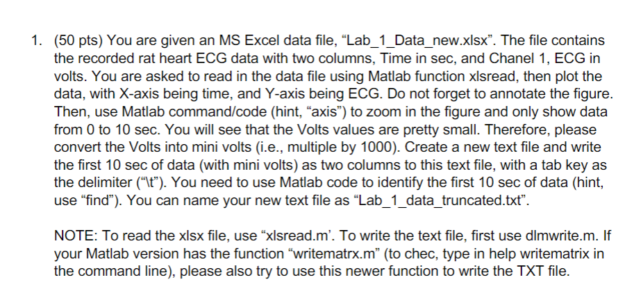 Solved Answer this Matlab problem with Data.xlsx (its an | Chegg.com