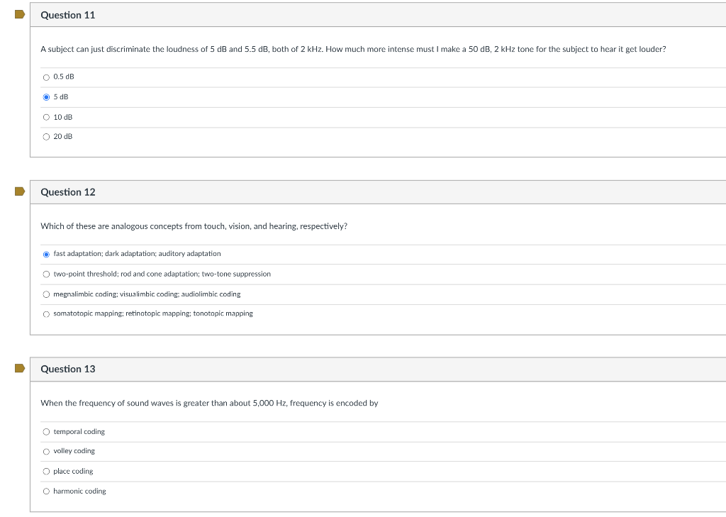 Solved A subject can just discriminate the loudness of 5 dB | Chegg.com