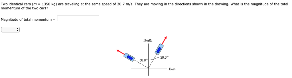 Solved Two identical cars (m 1350 kg) are traveling at the | Chegg.com