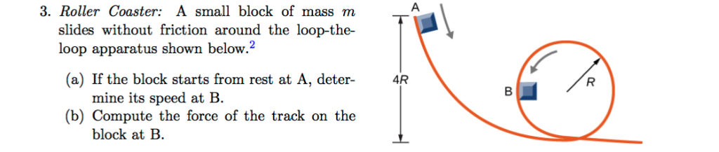 Solved 3. Roller Coaster: A small block of mass mm slides | Chegg.com