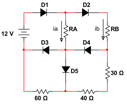 Solved For the following diode circuit, use the second | Chegg.com