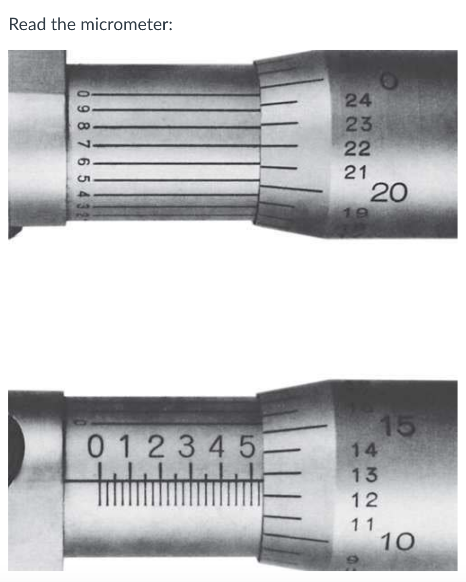 Solved Read the micrometer: | Chegg.com
