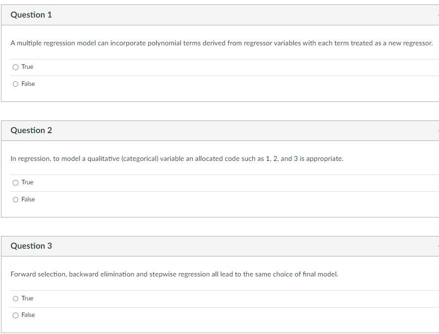 Solved A multiple regression model can incorporate | Chegg.com
