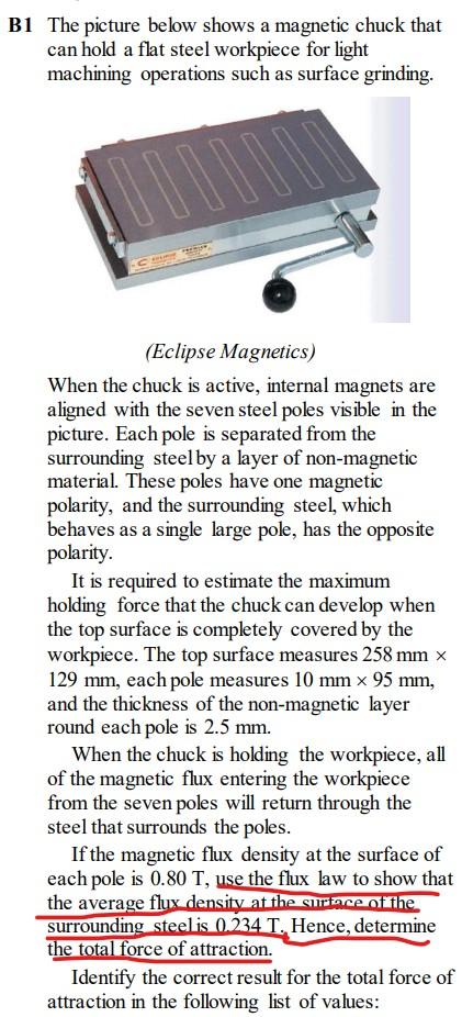 B1 The picture below shows a magnetic chuck that can | Chegg.com