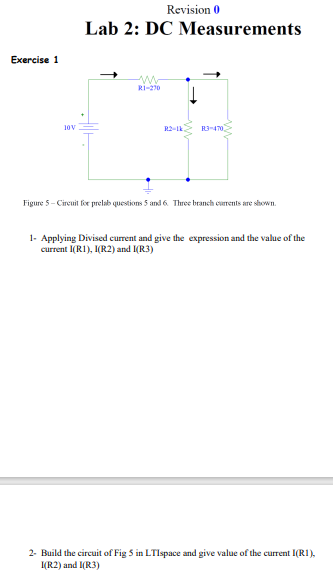 Solved Lab 2: DC Measurements Exercise 1 Figure 5 - Circuil | Chegg.com
