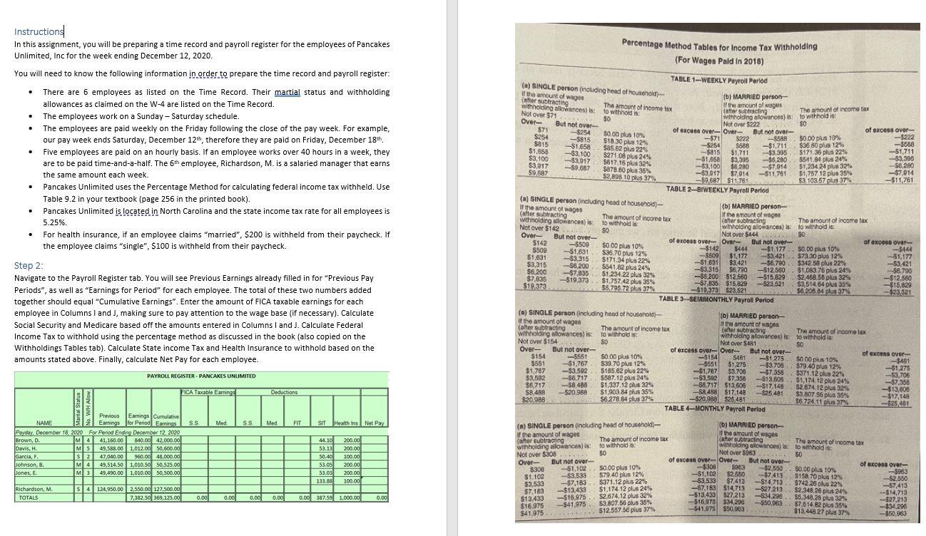 Percentage Method Tables for Income Tax Withholding | Chegg.com