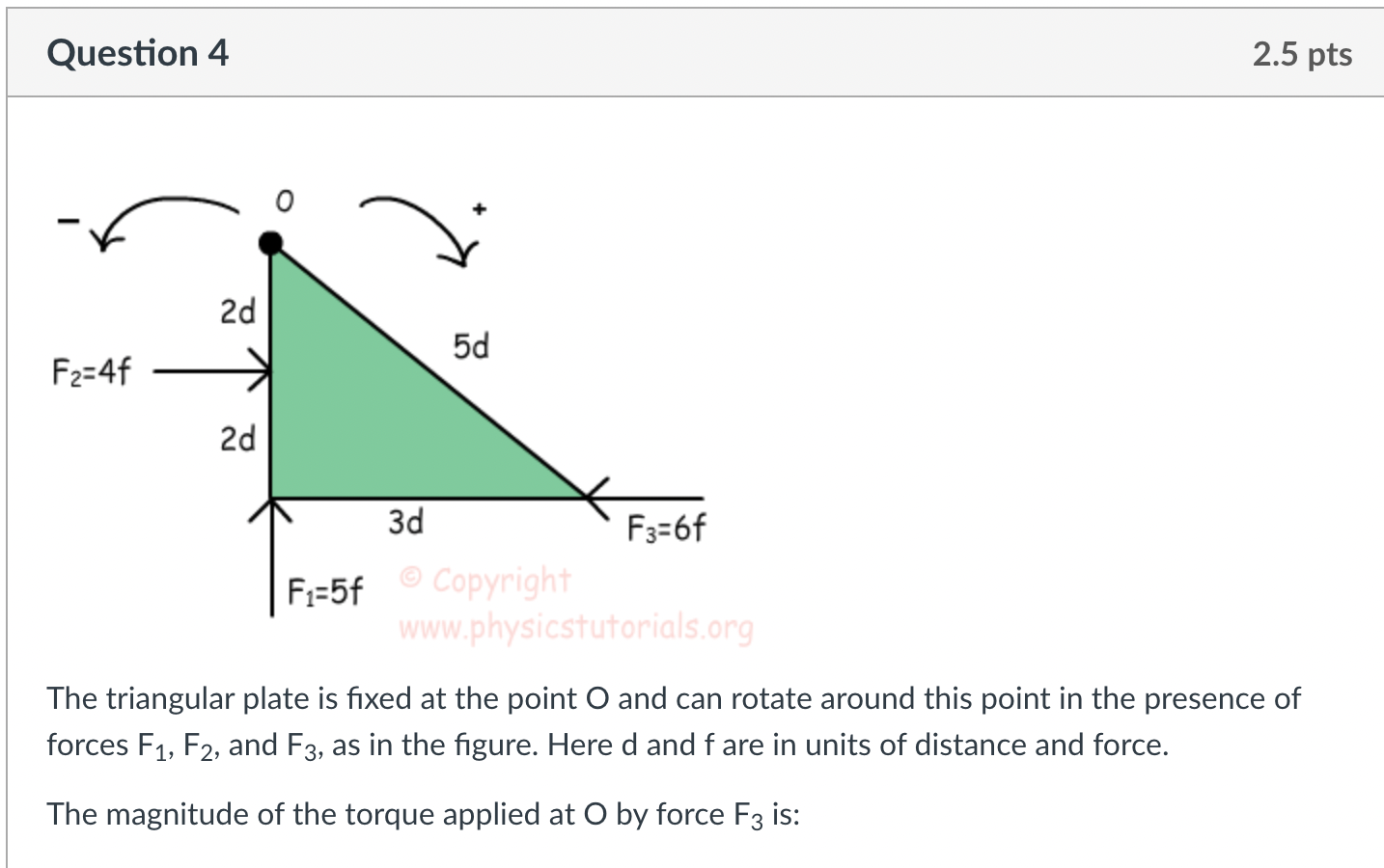 [Solved]: The triangular plate is fixed at the point O and c