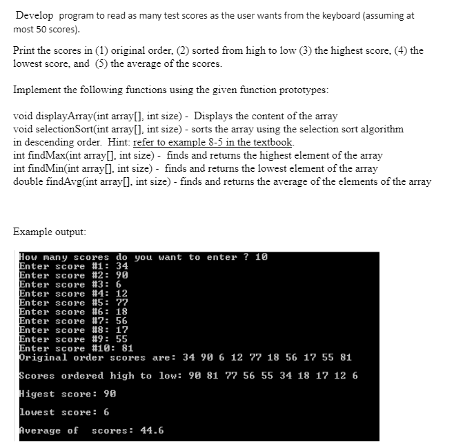 Solved In c++, develop program to read as many test scores | Chegg.com