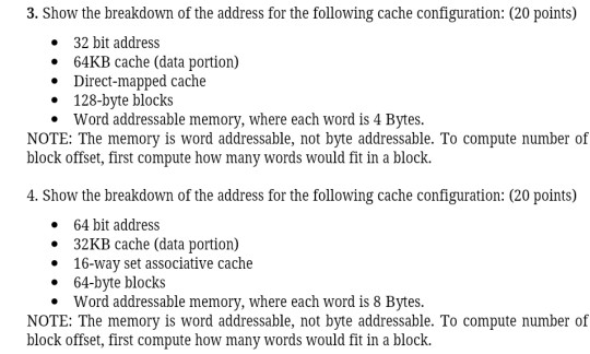 (Solved) : 3 Show Breakdown Address Following Cache Configuration 20 ... (Solved) : 3 Show Breakdown Address Following Cache Configuration 20 ...