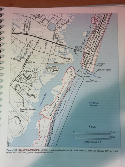 Solved Pier post-1933 jetty post-1933 jetty Atlantic Ocean | Chegg.com