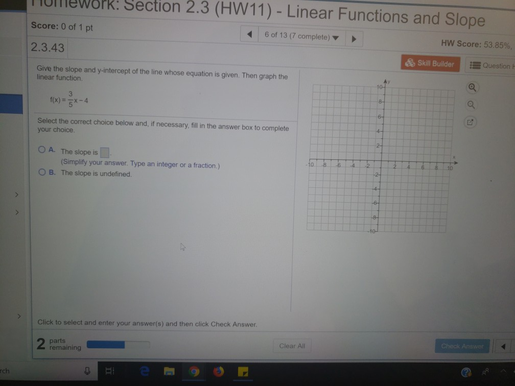 Solved Homework: Section 2.3 (HW11) - Linear Functions and | Chegg.com