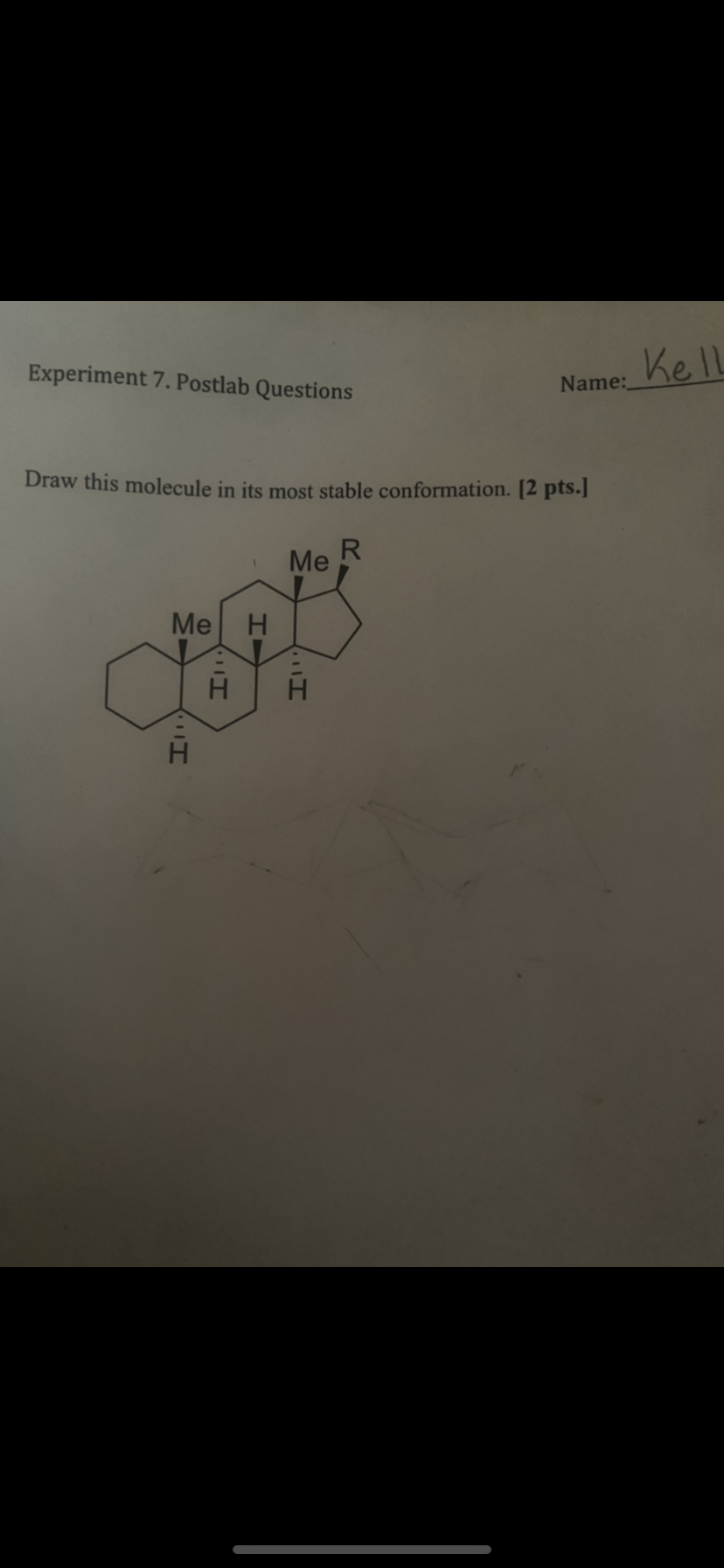 Solved Draw this molecule in its most stable conformation. | Chegg.com