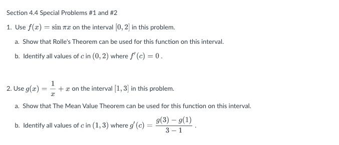 Solved Section 4.4 Special Problems #1 and \#2 1. Use | Chegg.com