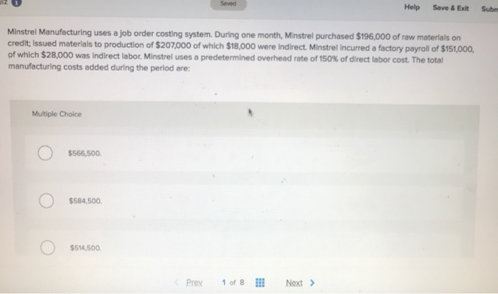 Solved 112 o Seved Help Save & Exit Subm Minstrel | Chegg.com