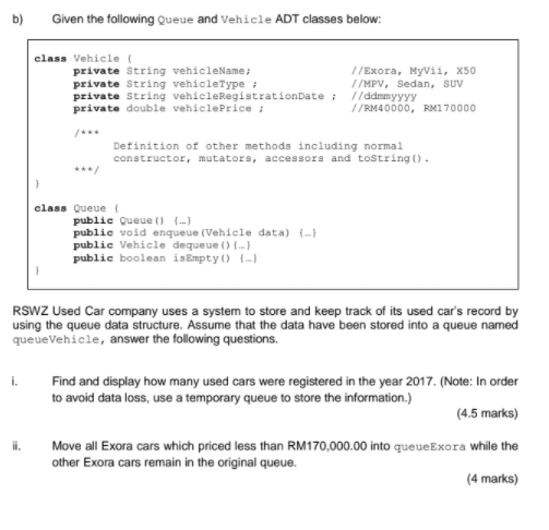 a) Given the following Java application program | Chegg.com