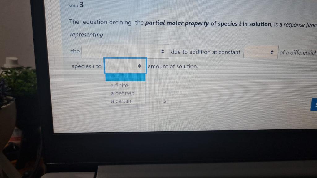 Solved The equation defining the partial molar property of | Chegg.com