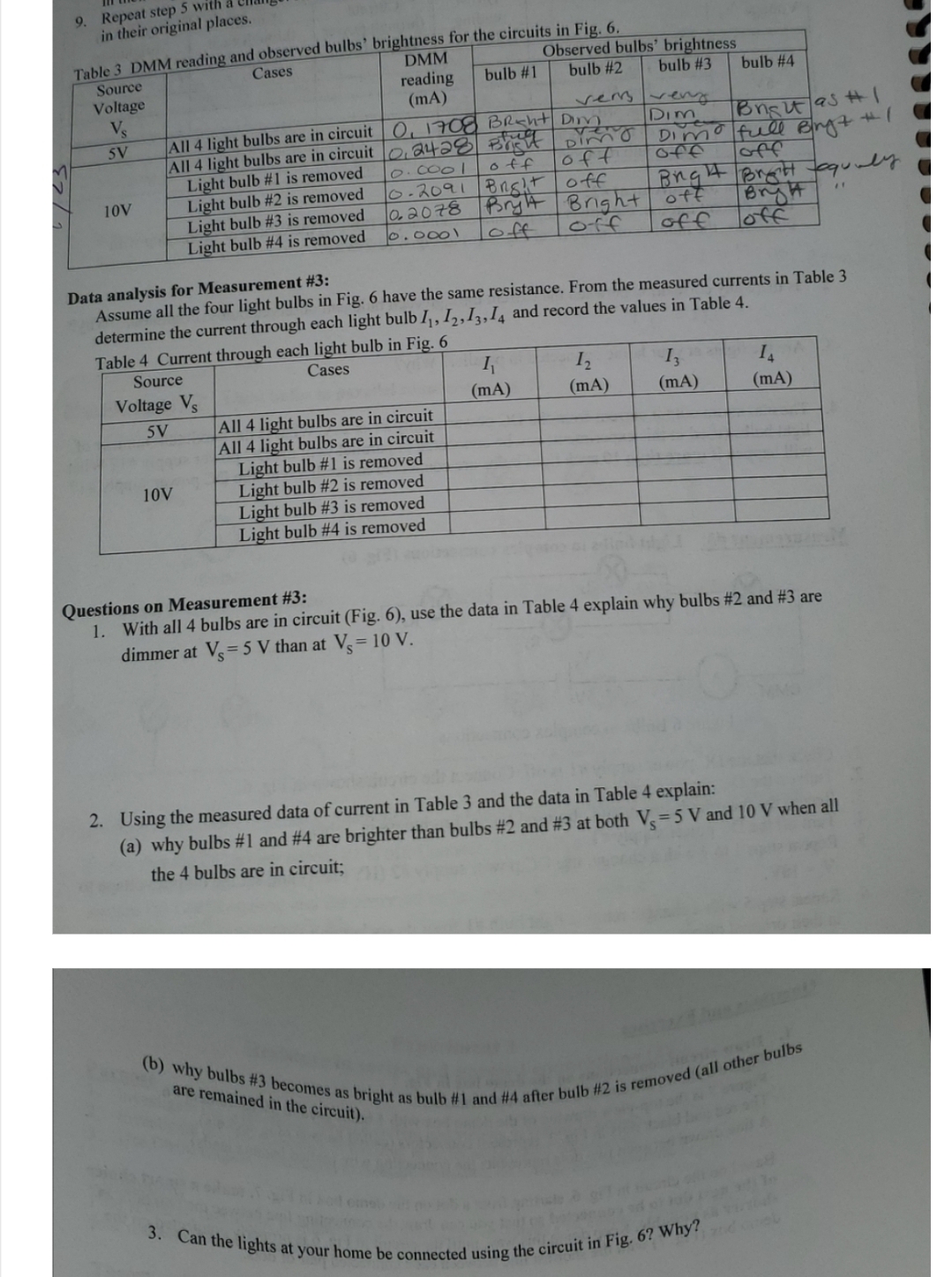 Solved I need help calculating table 4, using the readings I | Chegg.com