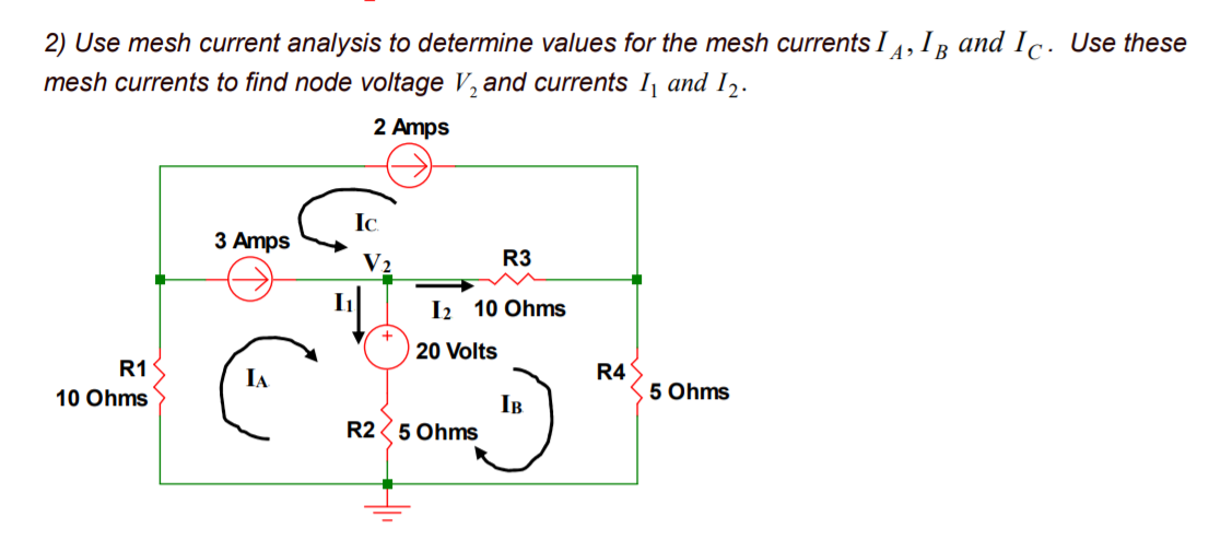 Solved Use mesh current analysis to determine values for the | Chegg.com