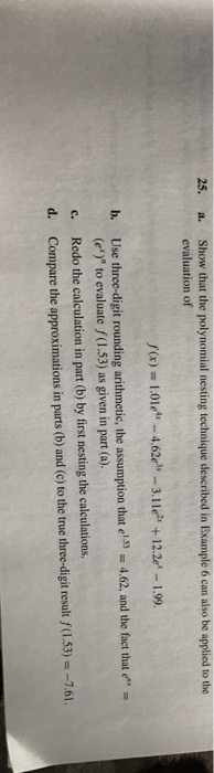 Solved 25. a. show that the polynomial nesting technique | Chegg.com
