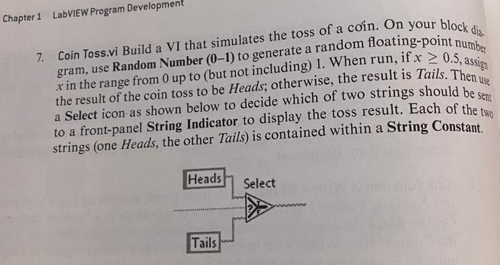 Solved Chapter 1 LabVIEW Program Development 7. Coin Toss.vi | Chegg.com