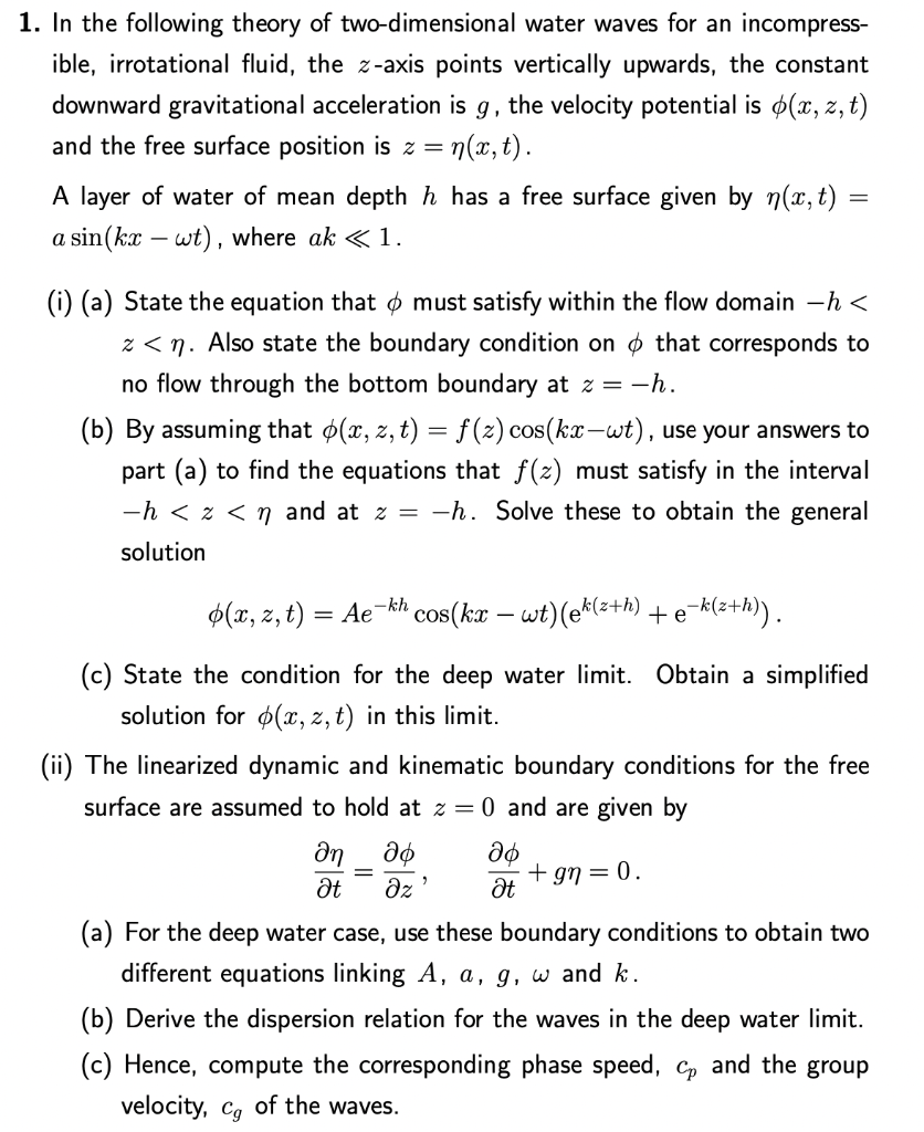 Solved 1. In the following theory of two-dimensional water | Chegg.com