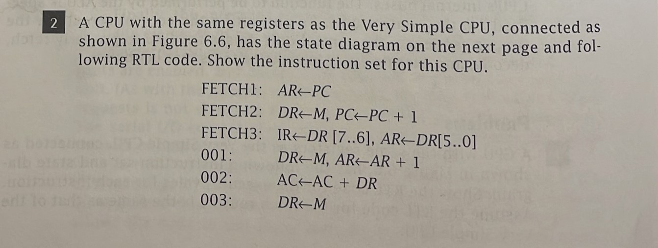 Solved A CPU with the same registers as the Very Simple CPU, | Chegg.com