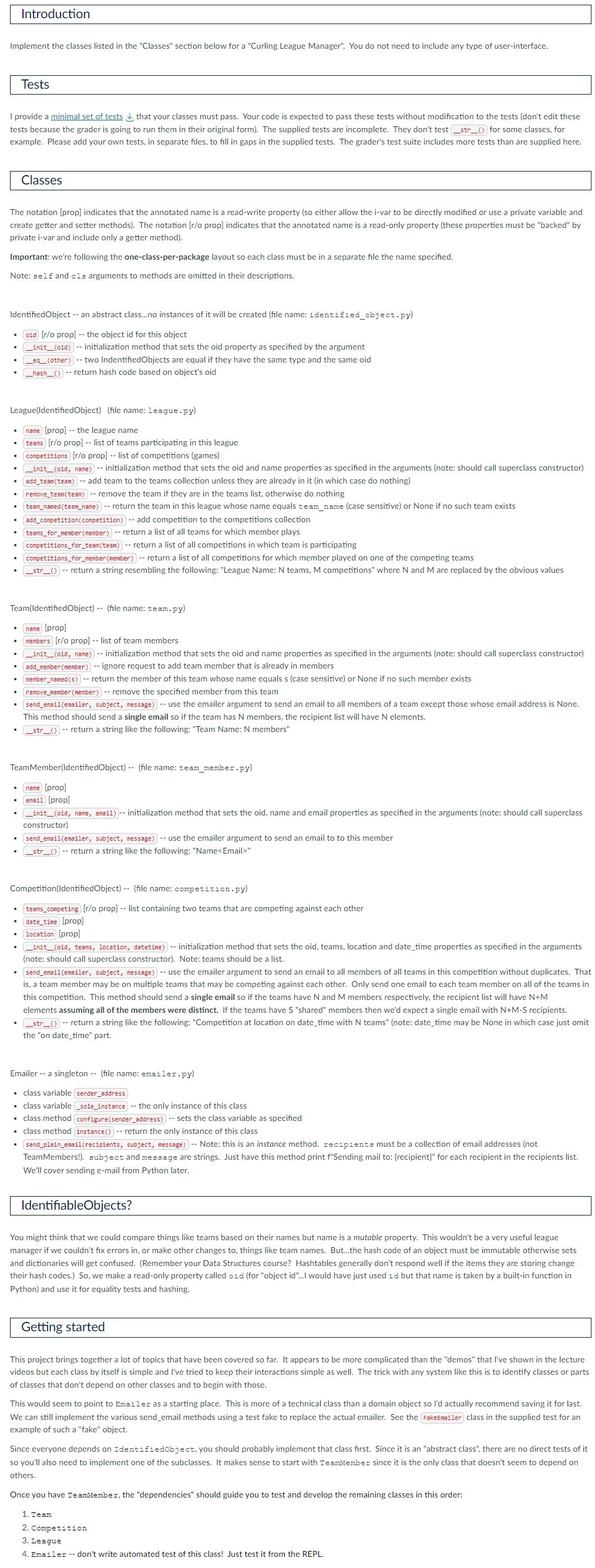 Solved Tests I provide a minimal set of tests ↓ that your | Chegg.com