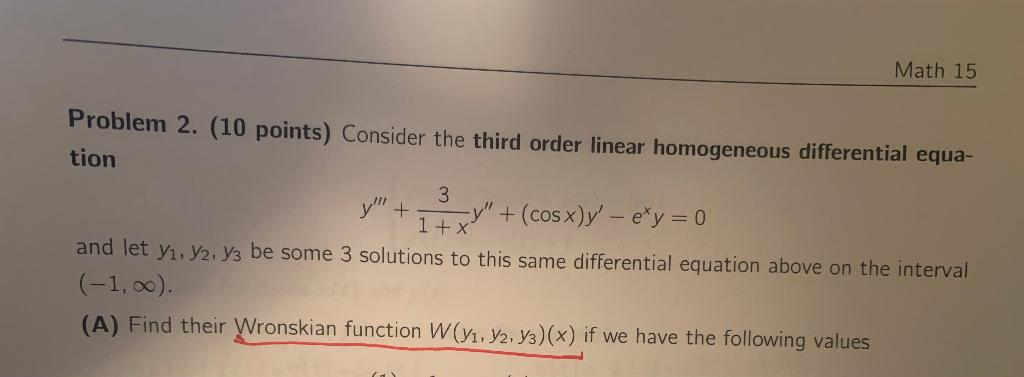 Solved Problem 2. (10 points) Consider the third order | Chegg.com