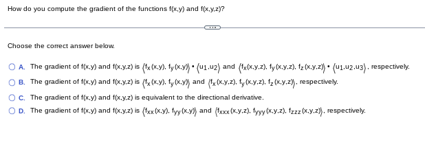 Solved How do you compute the gradient of the functions | Chegg.com