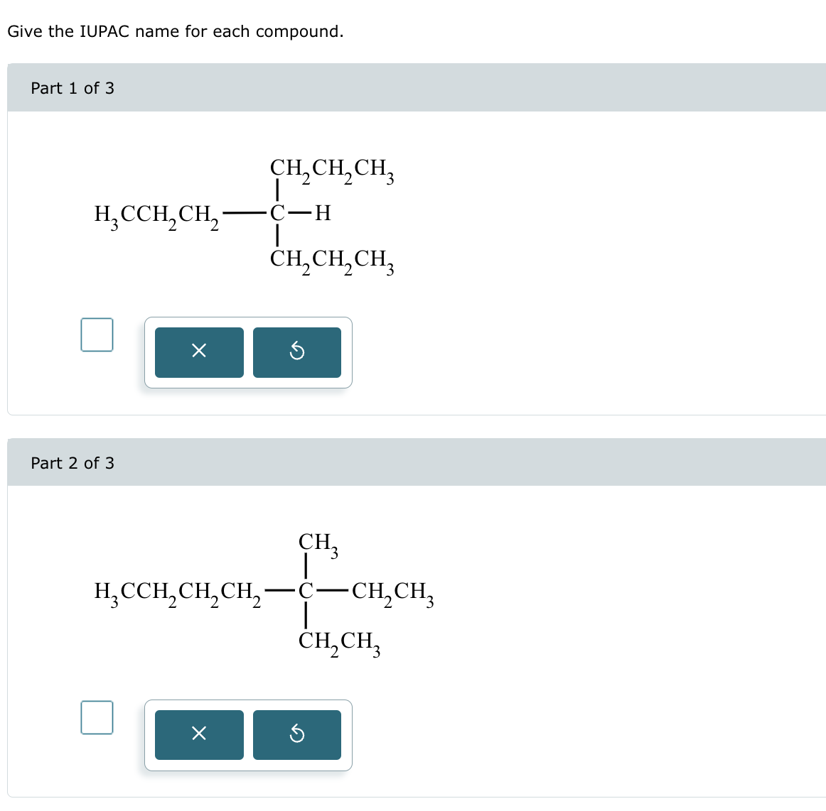 Solved Give the IUPAC name for each compound.Part 1 ﻿of | Chegg.com
