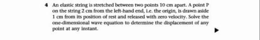 Solved An elastic string is stretched between two points 10 | Chegg.com
