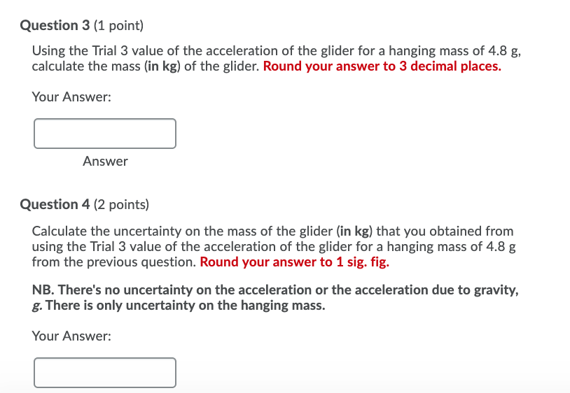 Solved 1) Motion on a linear air track A group of three | Chegg.com