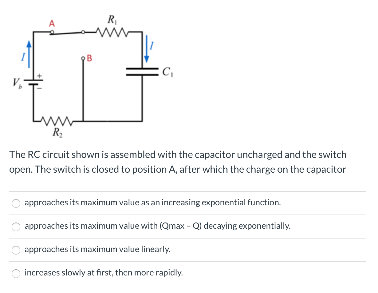 Solved RI PB C w R The RC circuit shown is assembled with | Chegg.com
