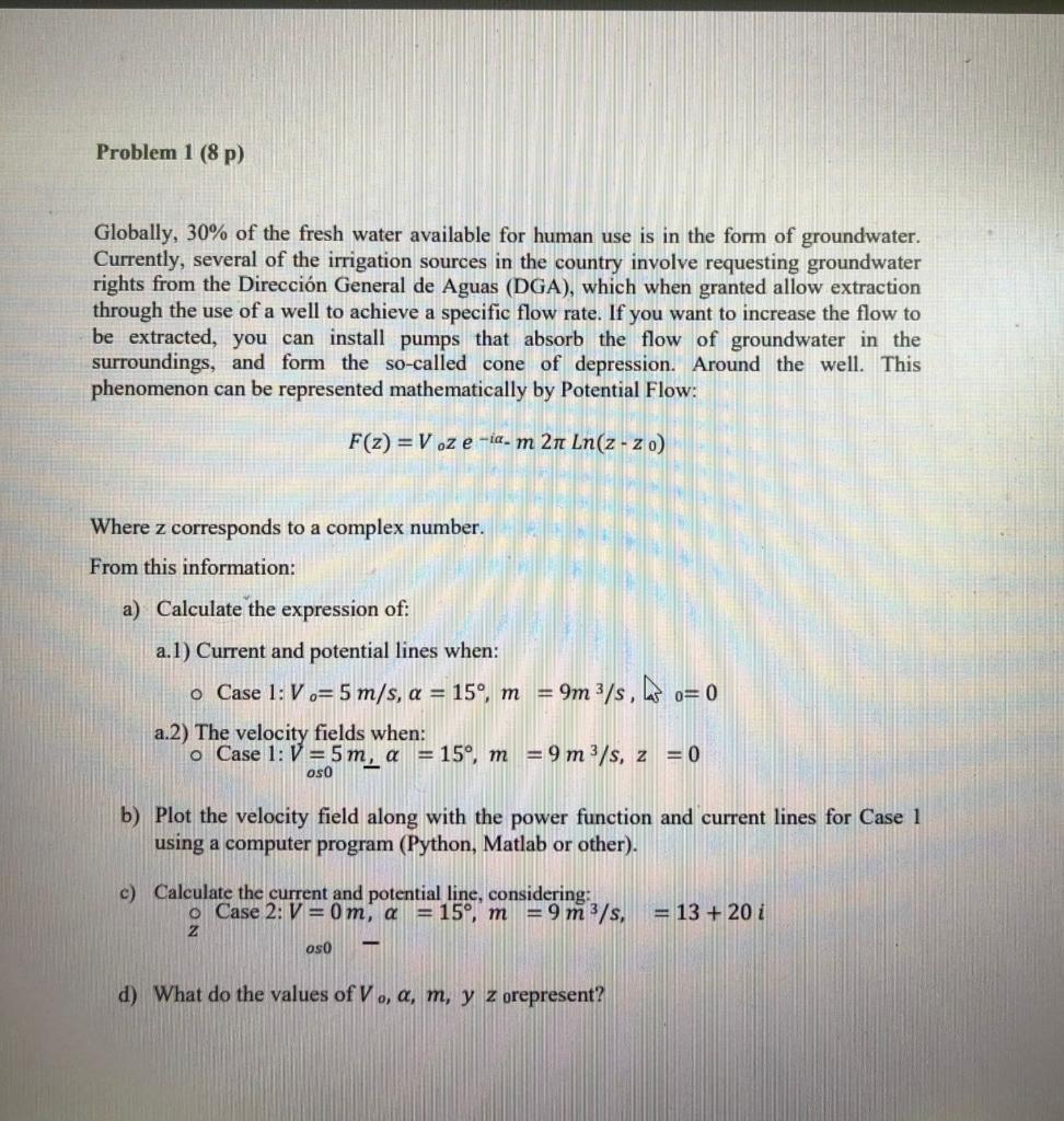 Solved Problem 3 6p) A two-dimensional flow is described by | Chegg.com