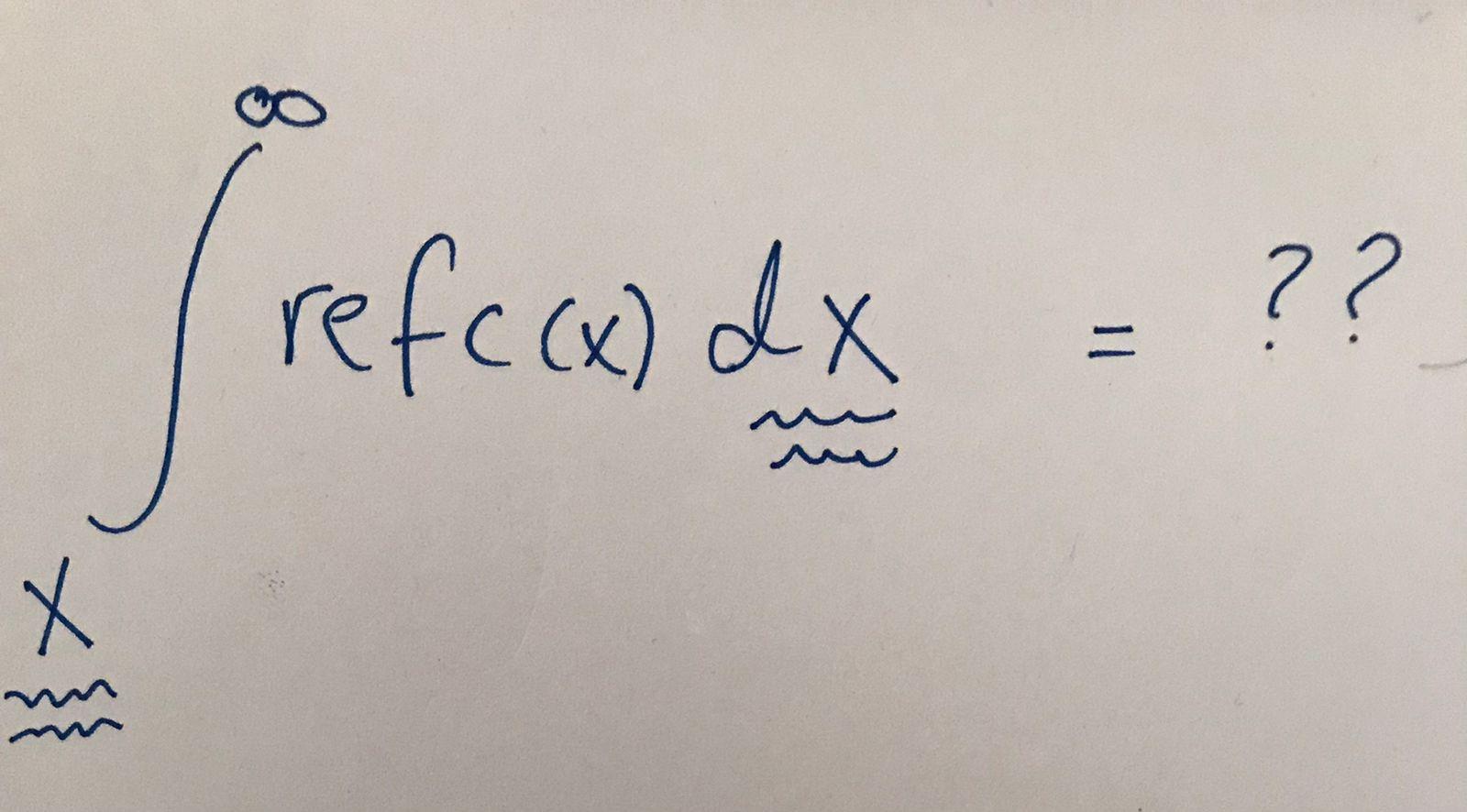 Solved erfc (x) dx