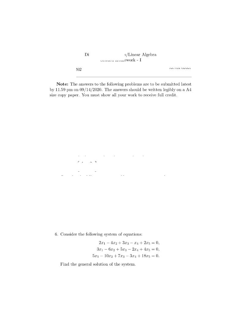 Solved Di 3/Linear Algebra mework - I 202 Ava LAVALAVANEVA | Chegg.com