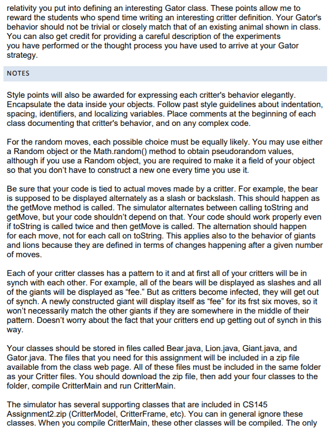 Solved OVERVIEW This assignment will give you practice with | Chegg.com