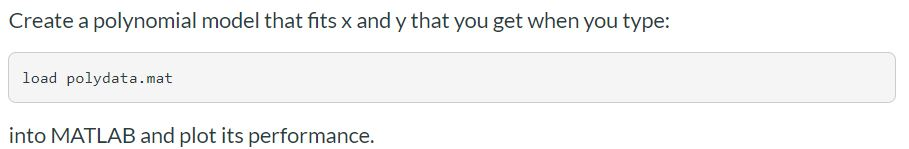 Solved Create a polynomial model that fits x and y that you | Chegg.com