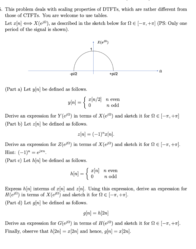 Solved This problem deals with scaling properties of DTFTs, | Chegg.com