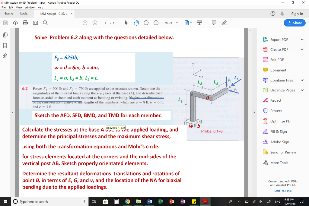 MM Assign 10 3D Problem (1).pdf- Adobe Acrobat Reader | Chegg.com