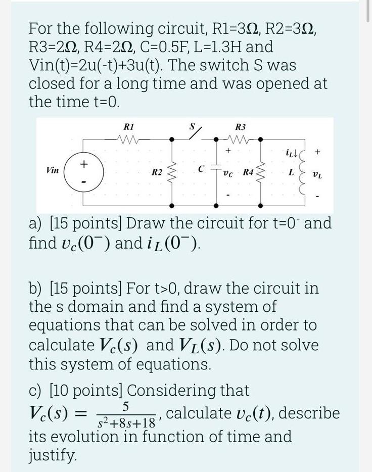 Solved For the following circuit, R1=3.12, R2=32, R3=202, | Chegg.com