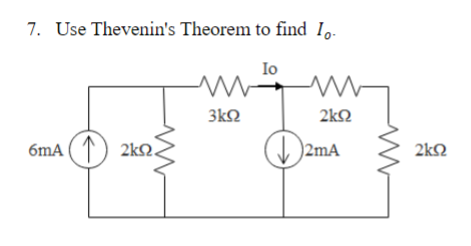 Solved Use Thevenin's Theorem to find I0. | Chegg.com