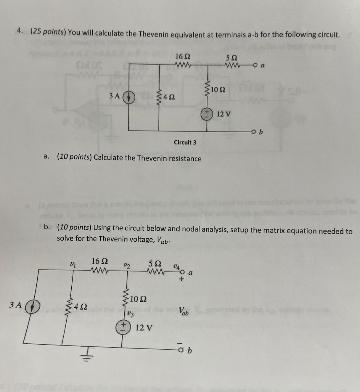 Solved (25 ﻿points) ﻿You will calculate the Thevenin | Chegg.com